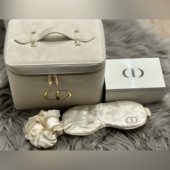 Dior | Bags | Dior Vanity Case Jewelry Box Cotton Pads Satin Srunchy ...